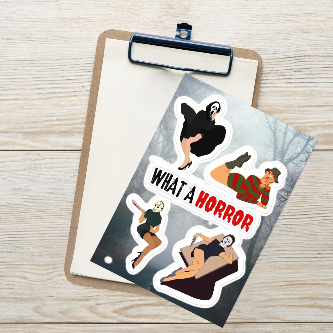 Halloween Horror Villains Pin up Style Sticker Sheet - Etsy