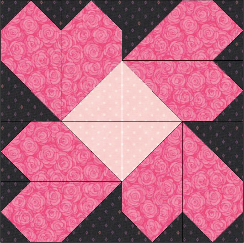 Love Squared Paper Piecing Pattern - Etsy