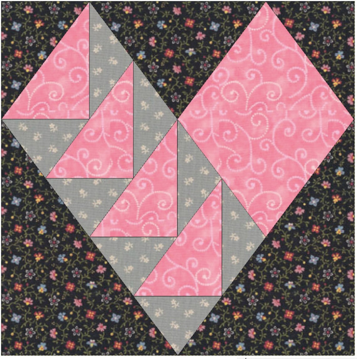 Love Triangle Paper Piecing Pattern - Etsy