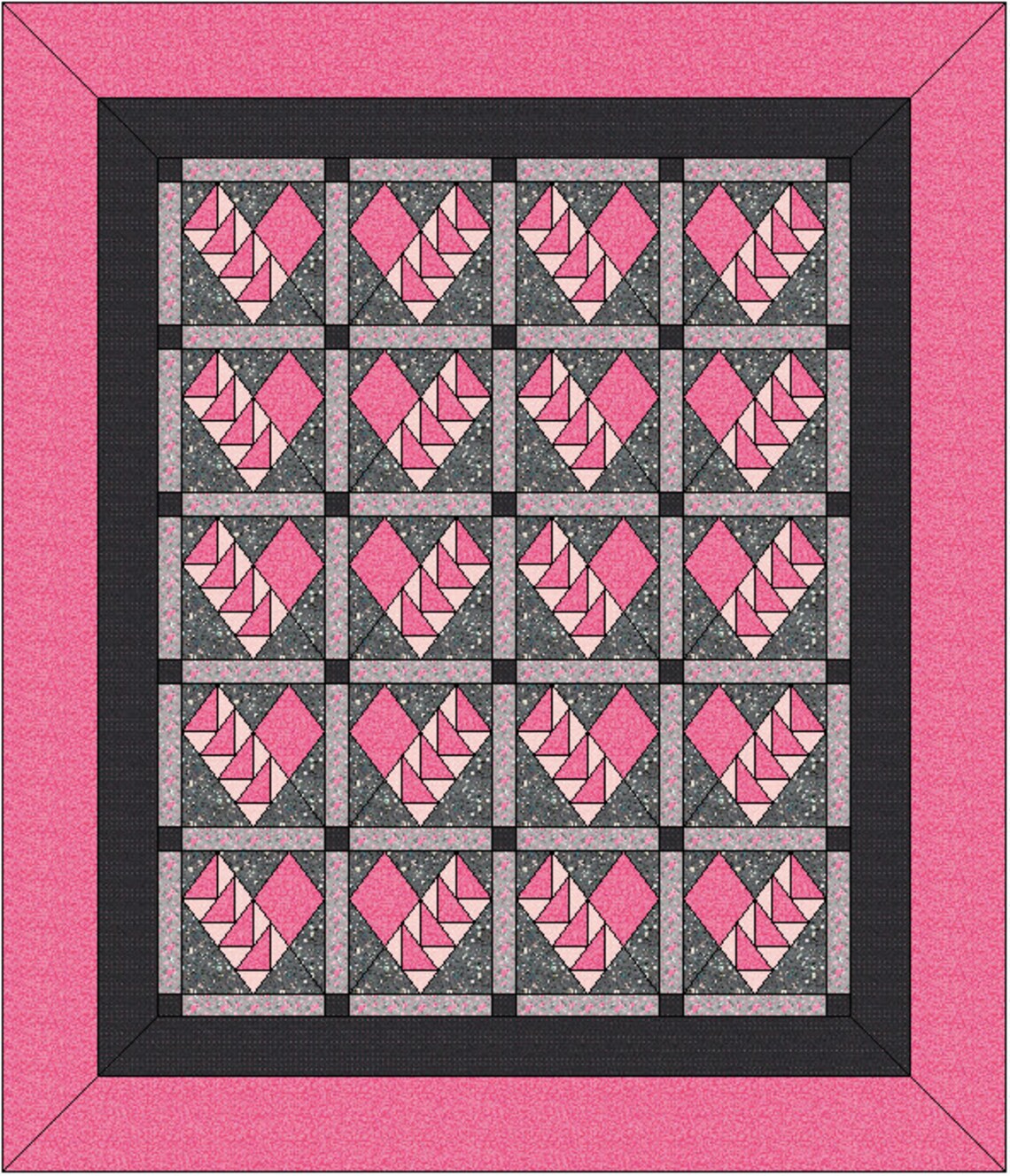 Love Triangle Paper Piecing Pattern - Etsy