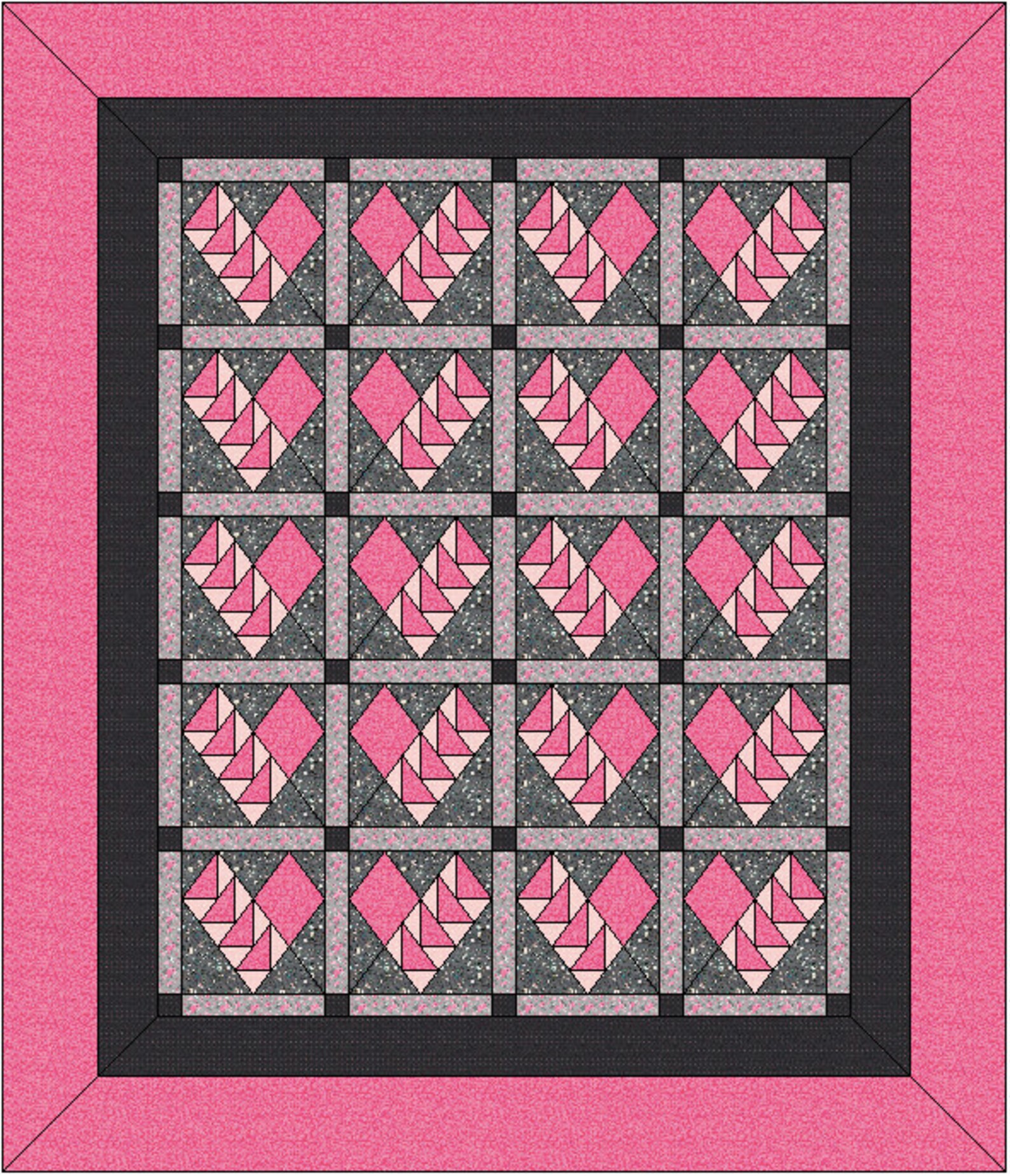 Love Triangle Paper Piecing Pattern - Etsy