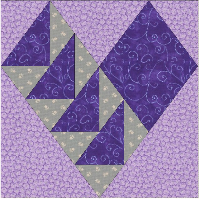 Love Triangle Paper Piecing Pattern - Etsy