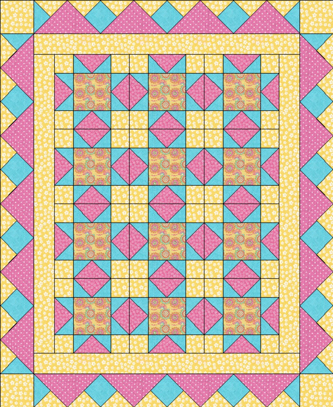 Flowers for Ruby Quilt Pattern - Etsy Canada