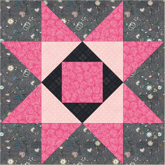 Grammy's Star Flower - PDF Quilt PATTERN & Garden Planter Option - Etsy
