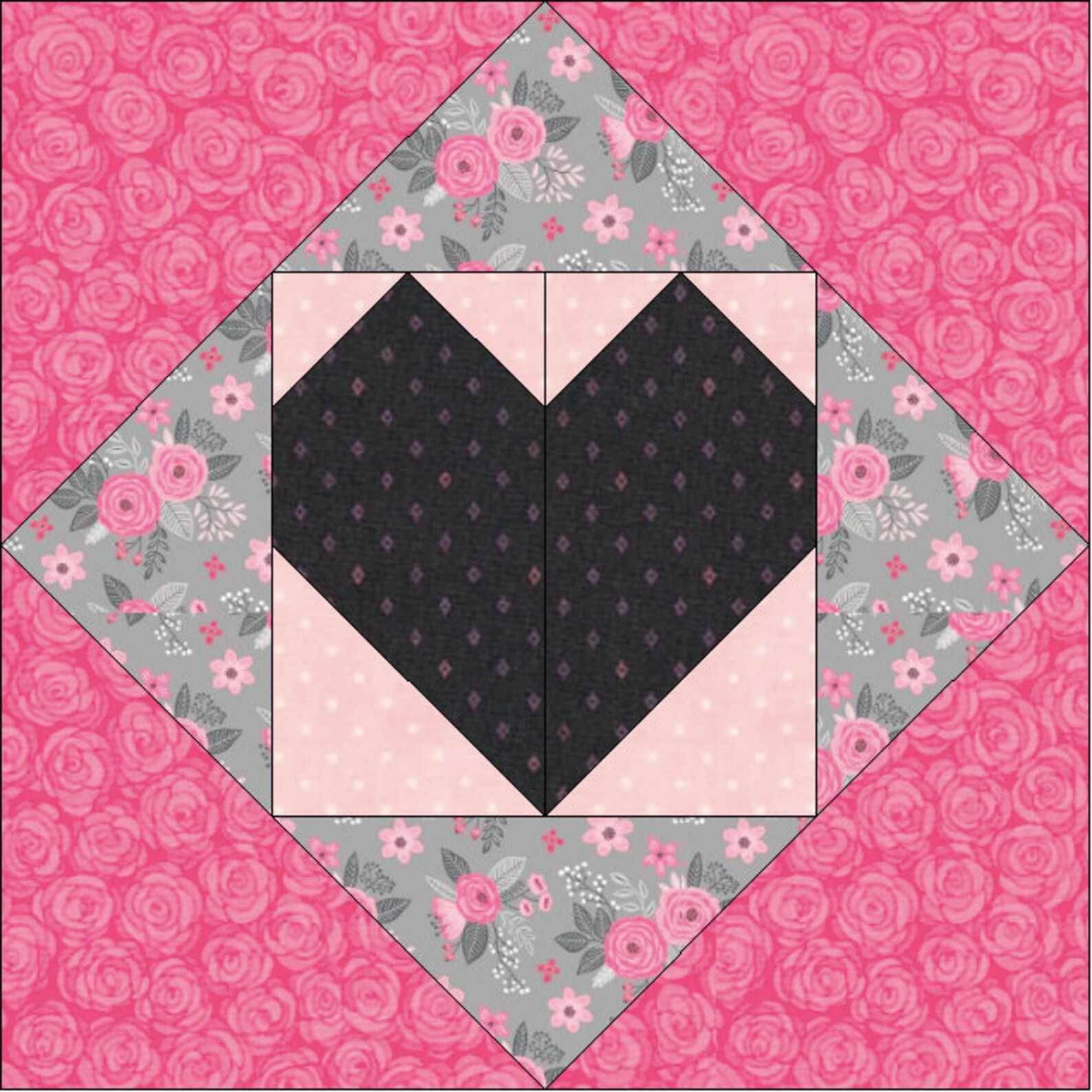 Love Squared - Paper Piecing Pattern - Etsy