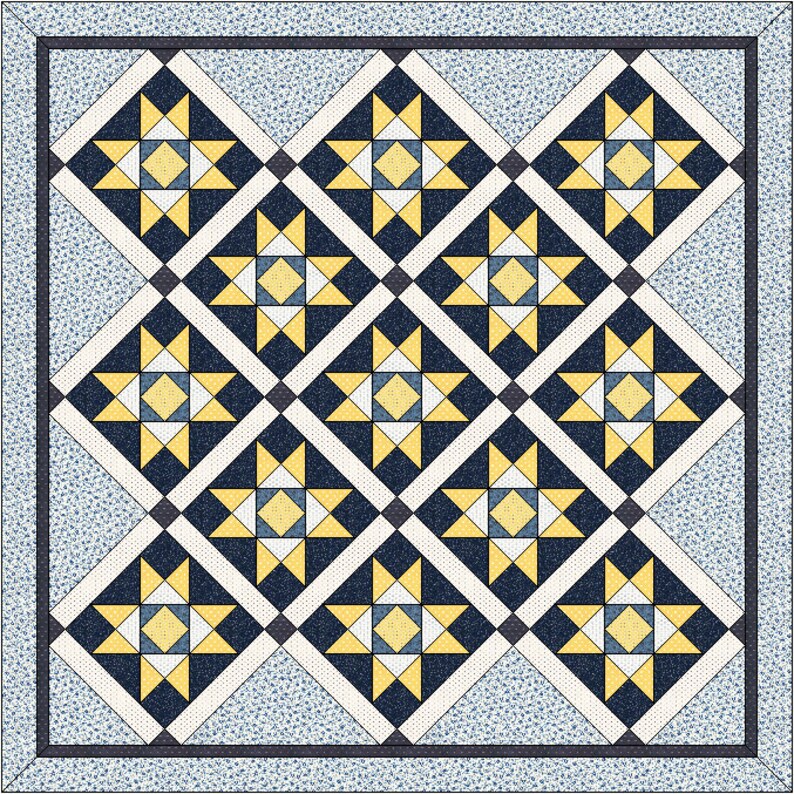 Grammy's Star Flower - PDF Quilt PATTERN & Garden Planter Option - Etsy