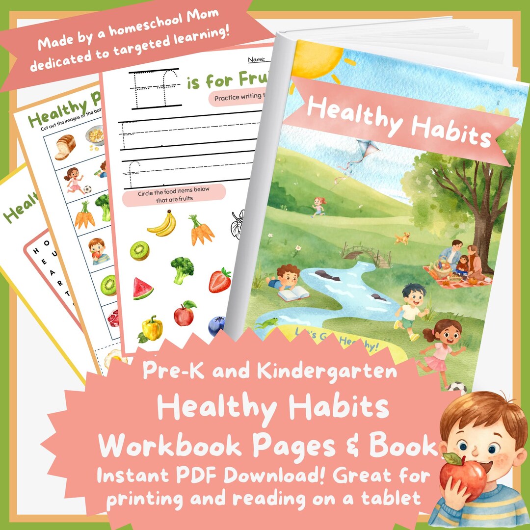 Health Pre-k and Kindergarten Workbook Pages and Book - Etsy Canada