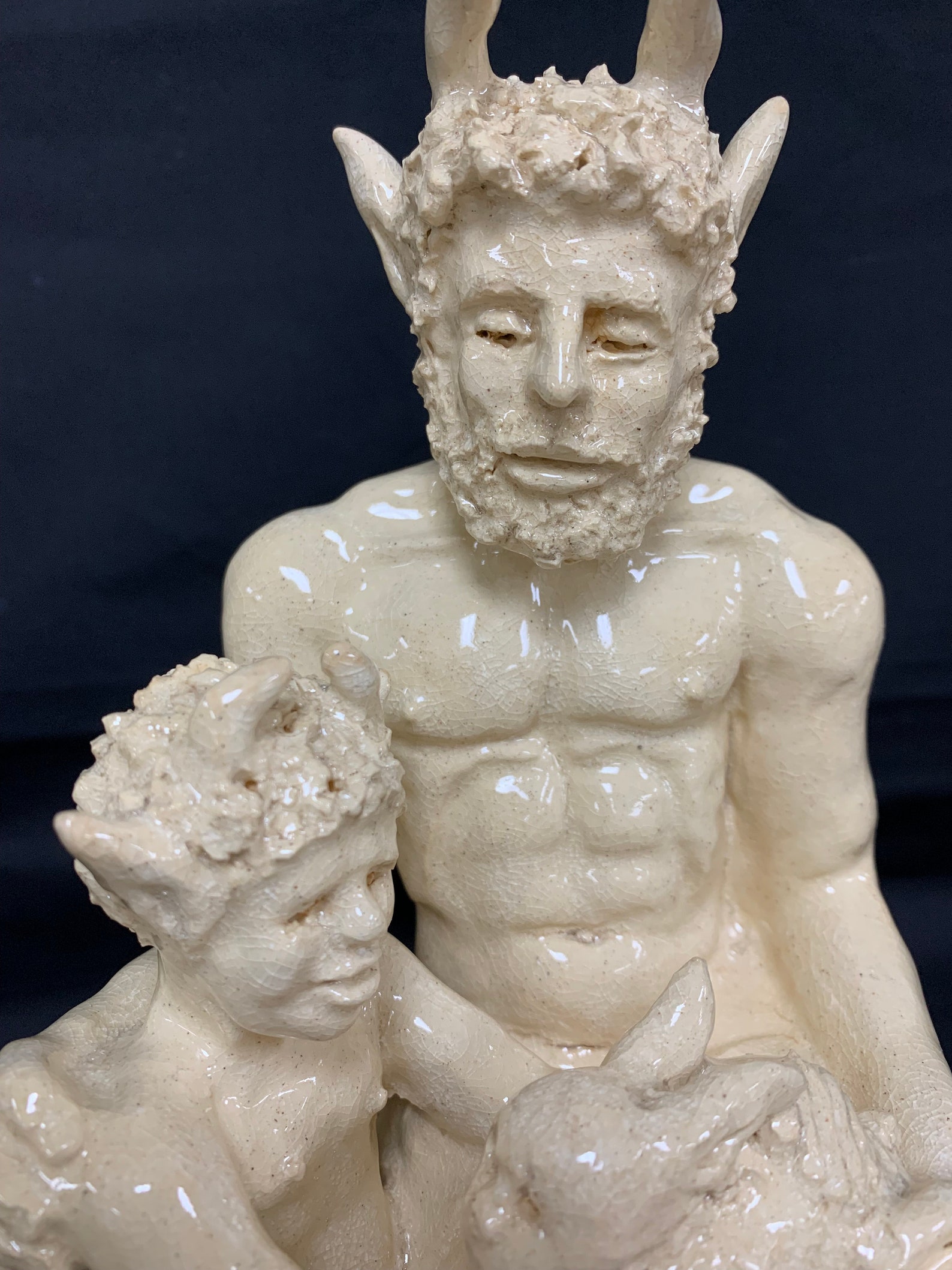 Handcrafted Satyr Father & Son Stoneware Sculpture - Etsy