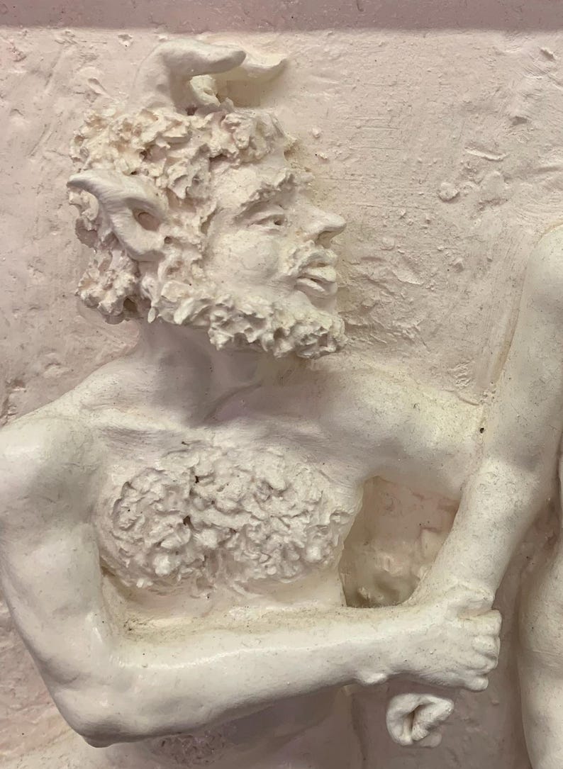 Satyr With Female / Naked Satyr / Original Classical Sculpture - Etsy