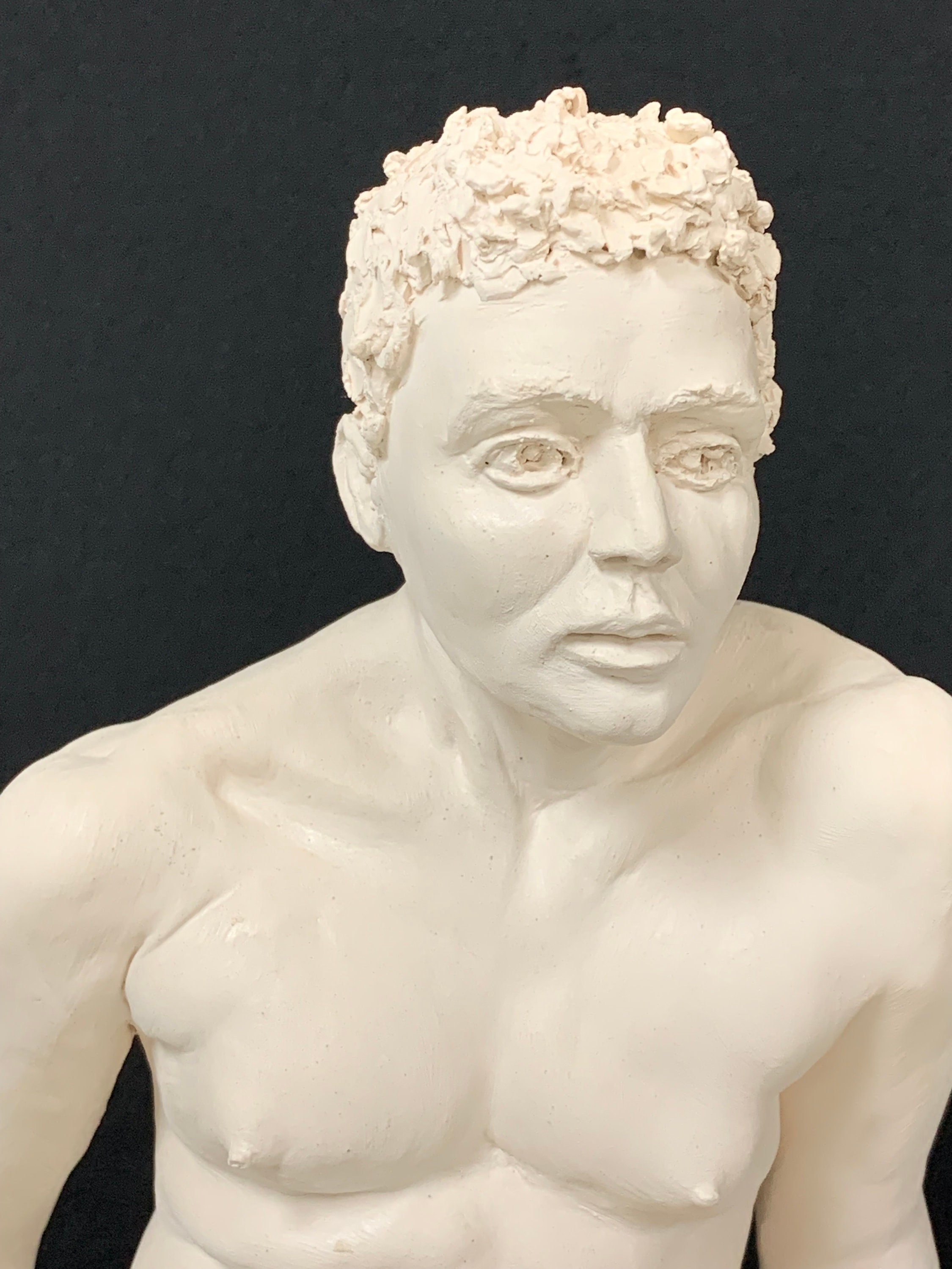 Seated Youth / Attractive Naked Sculpture / Handsome Young Nude Male ...