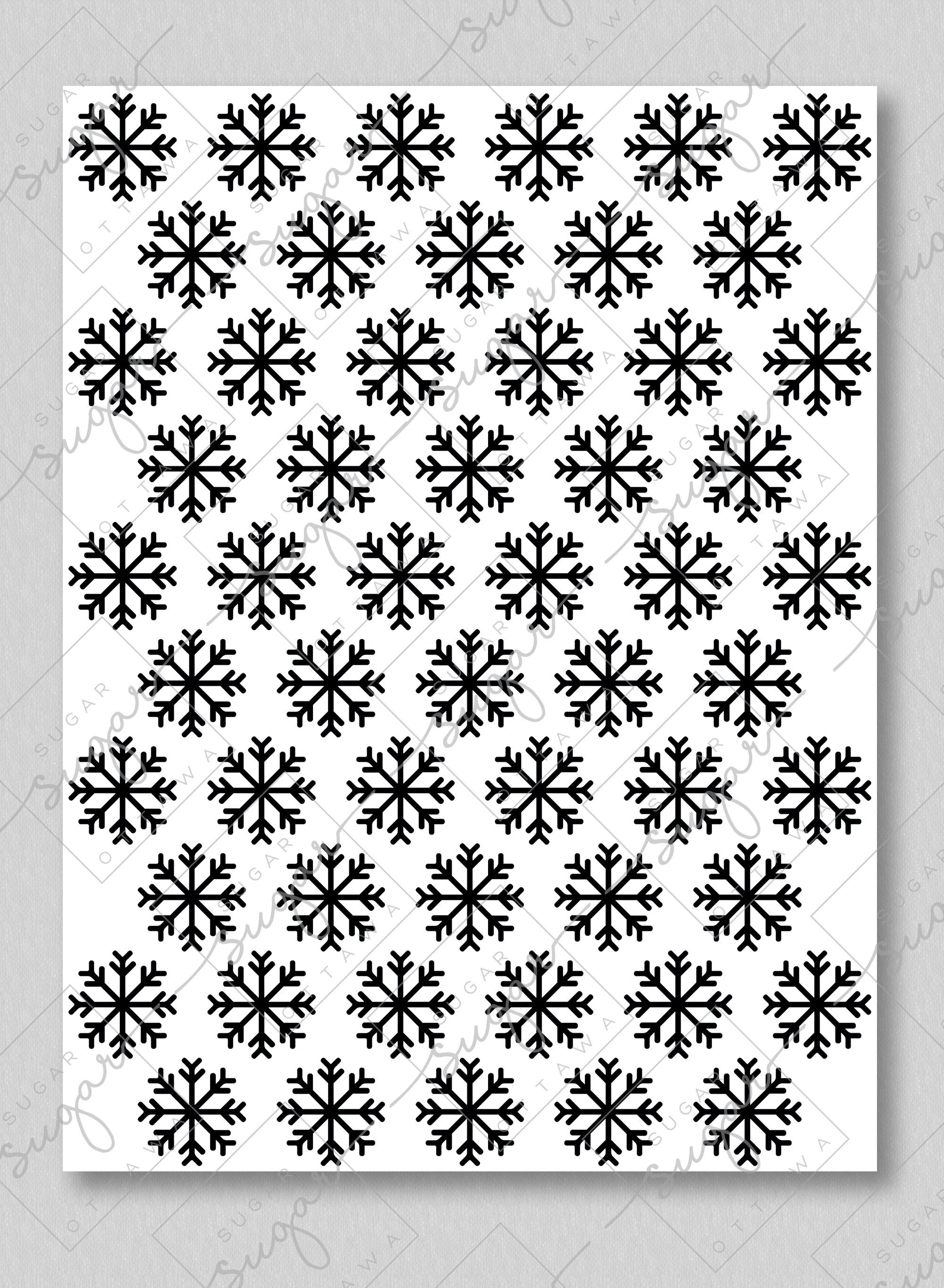 1 Inch Snowflake Royal Icing Transfer Sheet Holiday Winter Christmas - Etsy