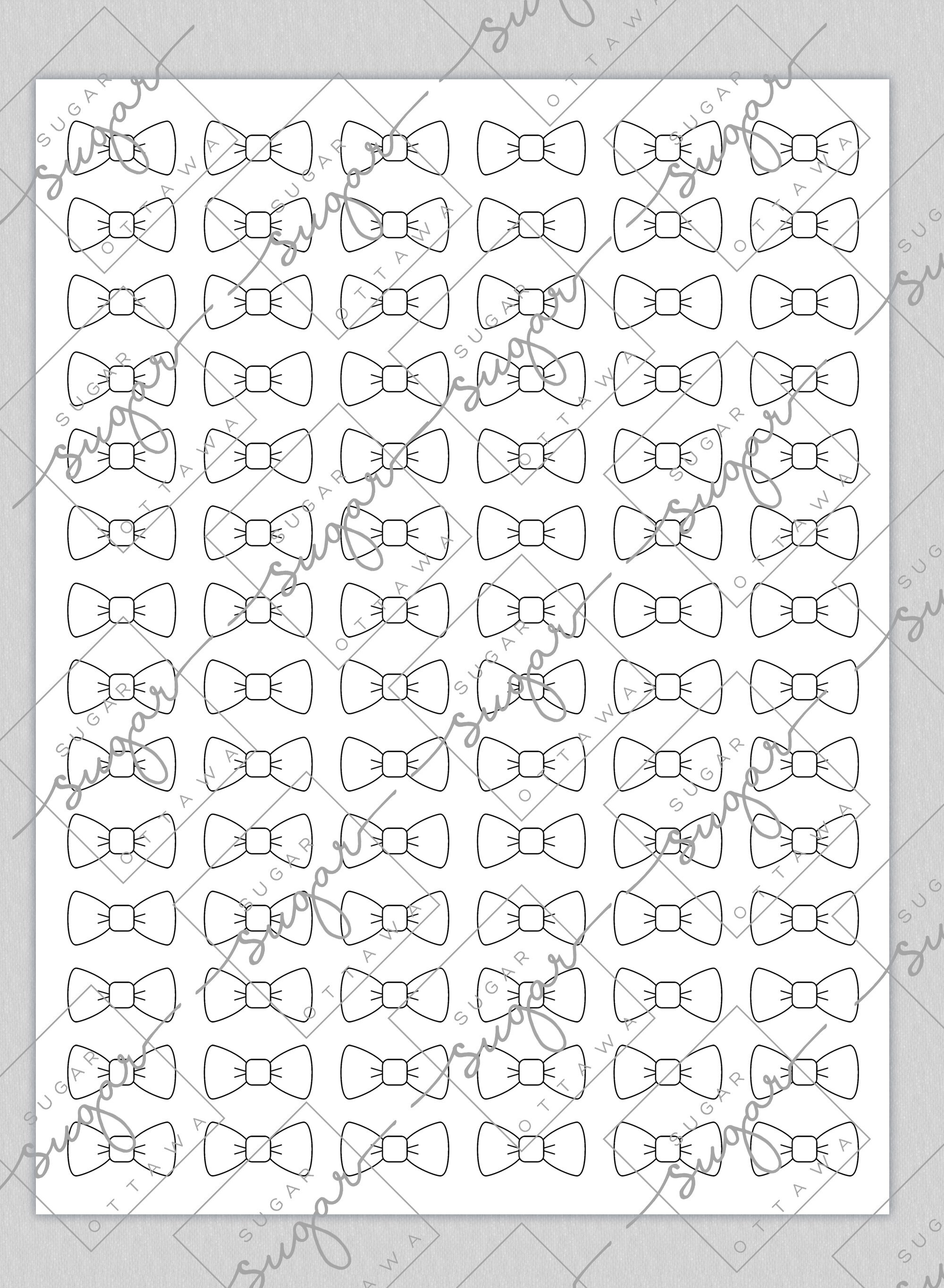 1 Inch Bow/bow Tie Royal Icing Transfer Sheet - Etsy Norway