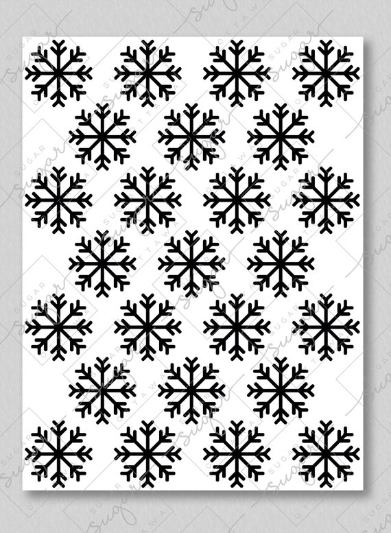 1.5 Inch Snowflake Royal Icing Transfer Sheet Holiday Winter - Etsy