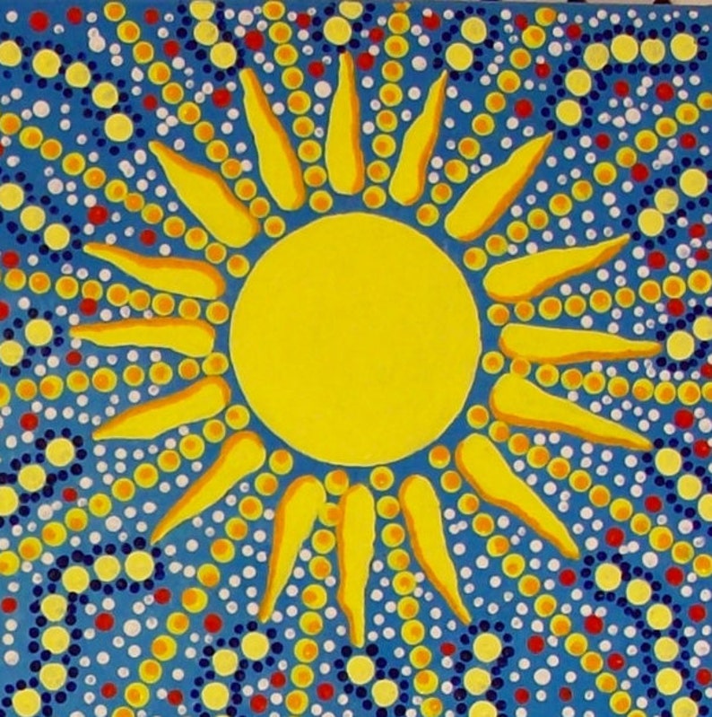 Abstract Original Painting of Sun Burst - Etsy