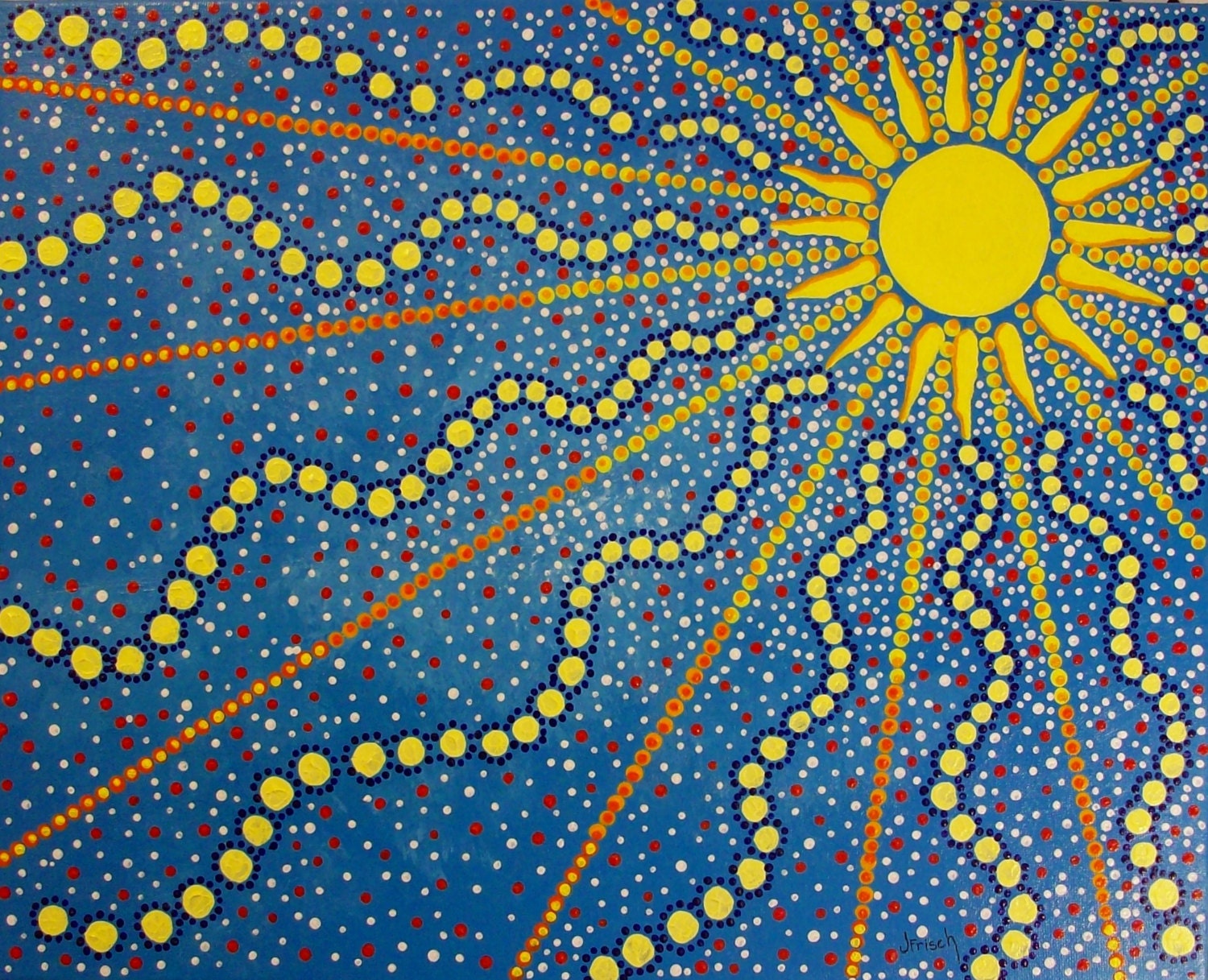 Abstract Original Painting of Sun Burst - Etsy