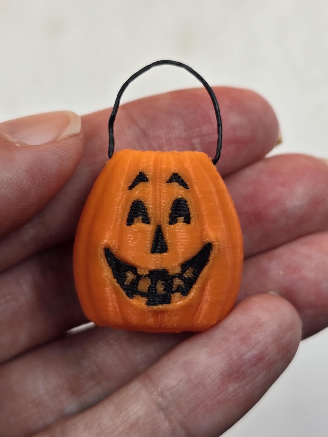 Miniature Scale Trick or Treat Orange Pumpkin Double-sided Face 1/12 ...
