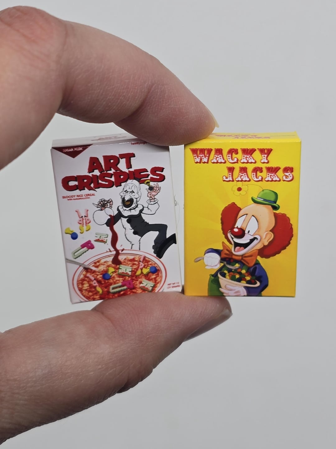 1:12 Scale ART CRISPIES Cereal Box and Wacky Jacks Display Miniature 1/ ...