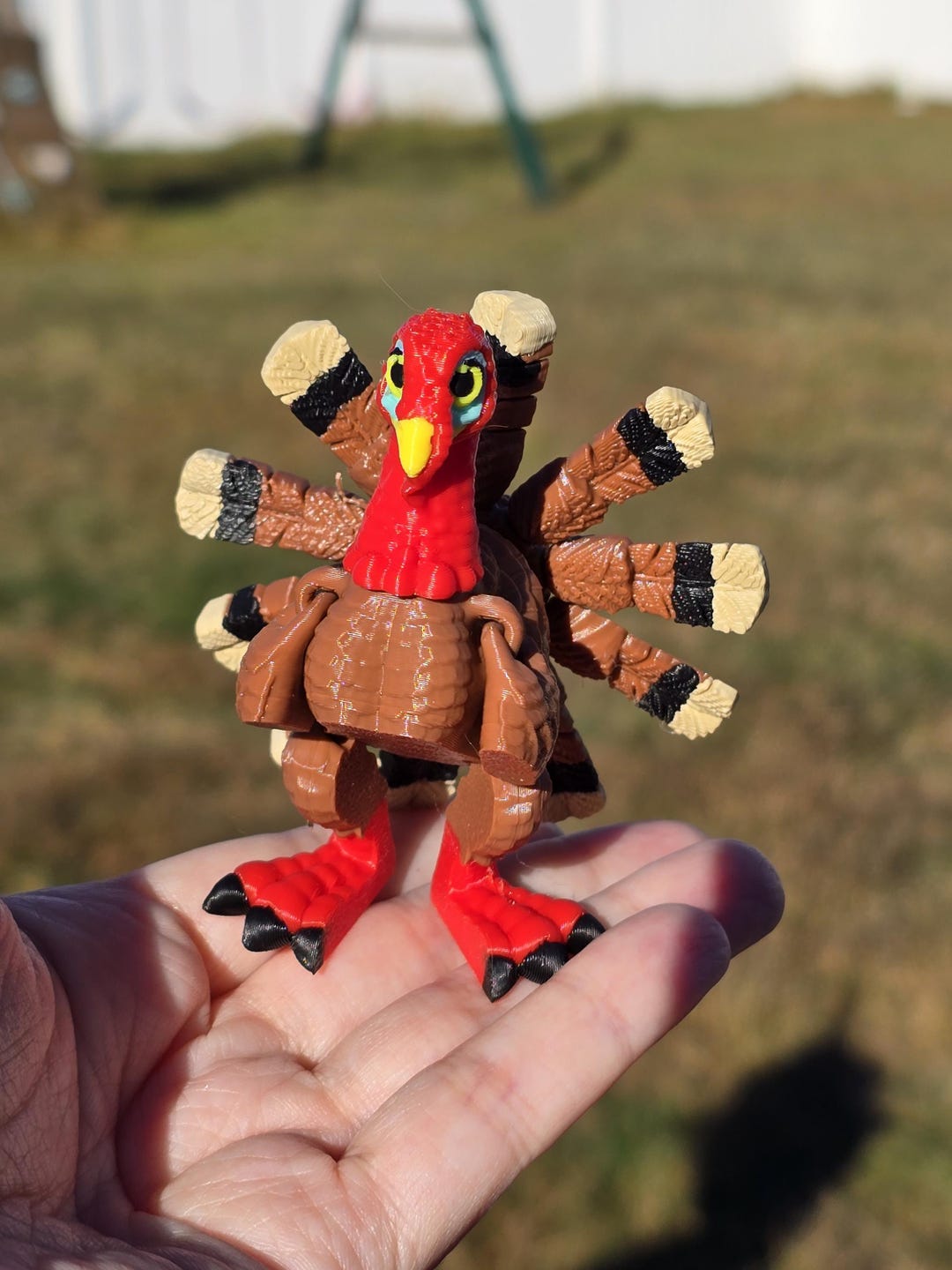 1:12 Scale Wild Turkey Mini Figure 3D Print Articulated Printed 3-D 3 ...
