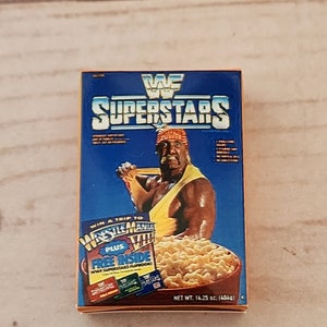 1:12 WWF Fan Art Mini Cereal Box WWF Superstars Wrestling Wrestlemania ...