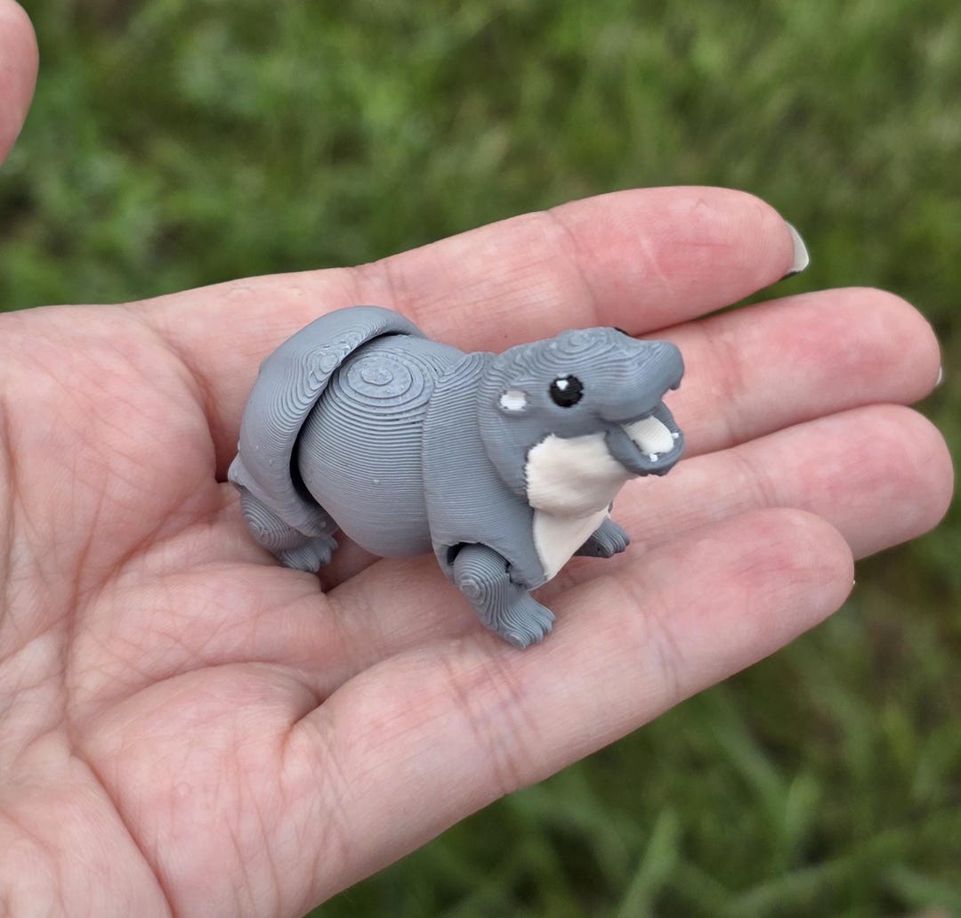 Small Scale Baby Pigmy Hippo Miniature Mini 3D Print Articulated ...