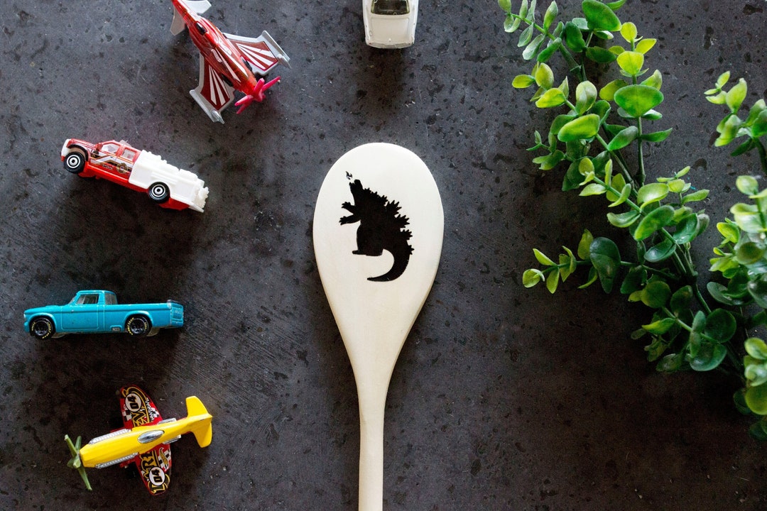 Godzilla, Kaiju - Wood Spoon - Carved, Wooden Spoon, Kitchen Spoon ...