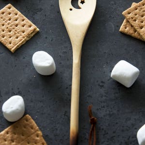 Wood Spoon - MOON AND STARS - Carved, Wooden Spoon, Kitchen Spoon ...