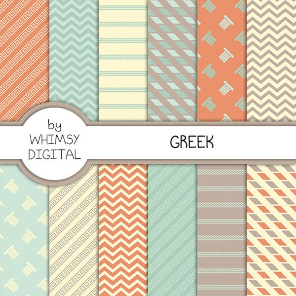 Greek Digital Paper - Etsy