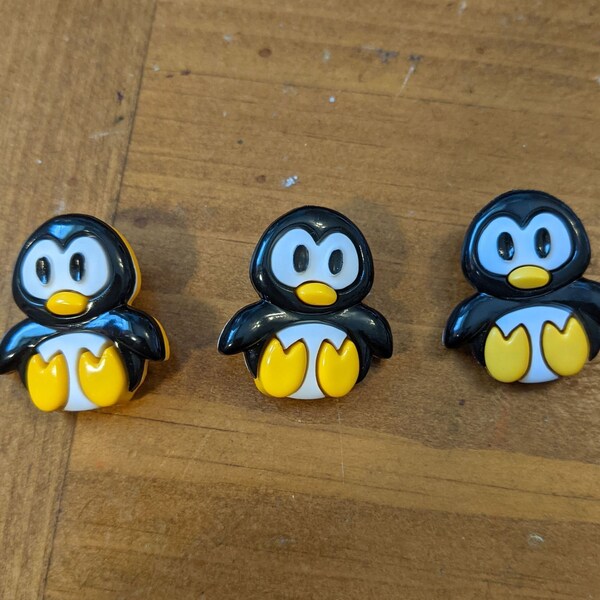Penguin Buttons - Etsy