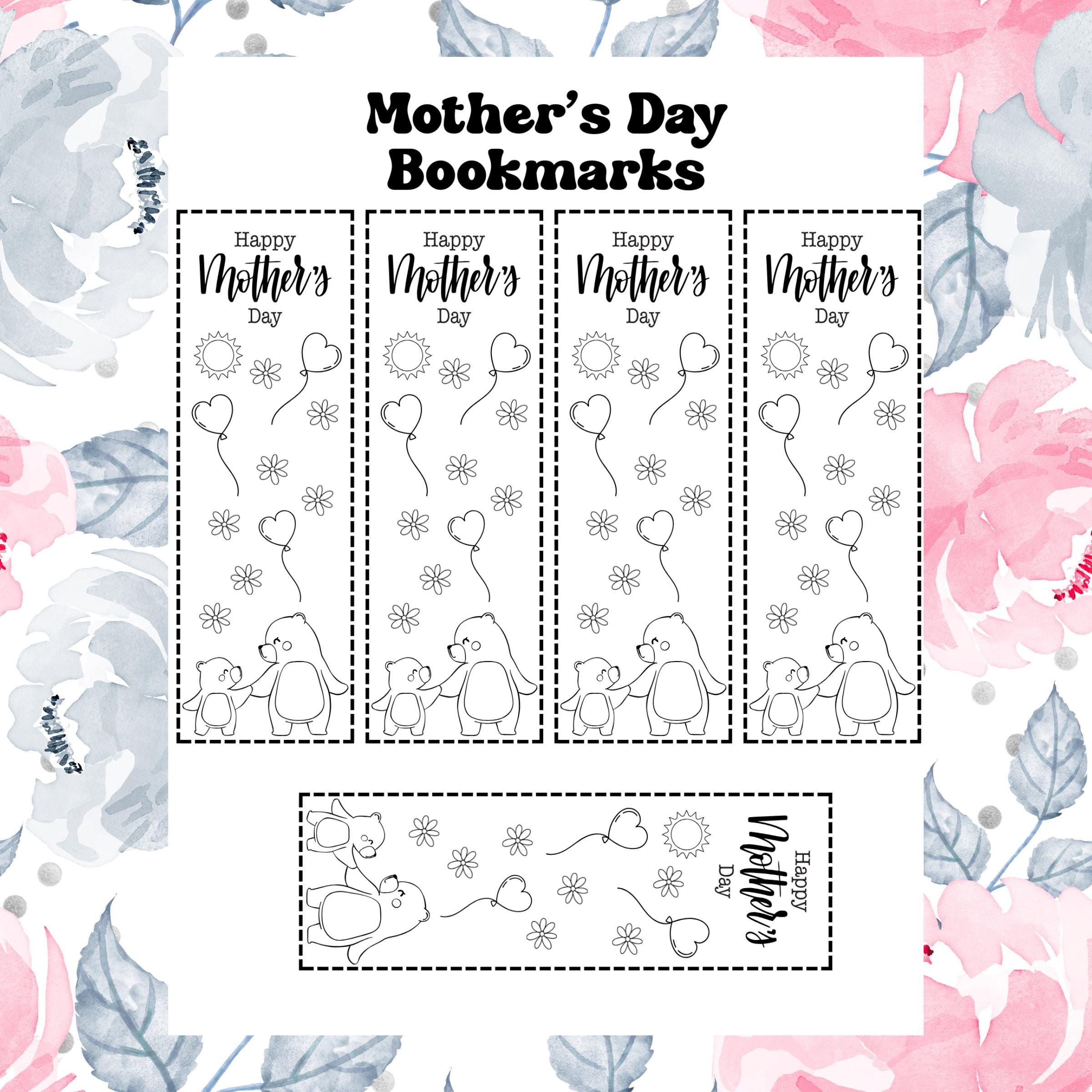 Heartfelt Mother’s Day Bookmarks: 8 Designs to Color & Gift! Great for ...