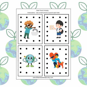 Earth Day Hole Punch Activities Preschool, Fine Motor Skills Activity ...