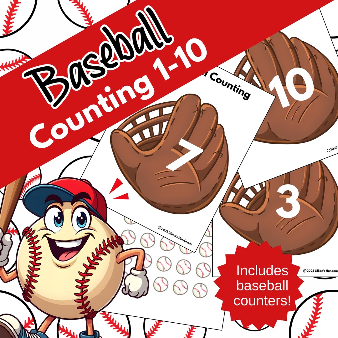 Baseball Counting Activity, Numbers 1-10 Count, Count Activities for ...