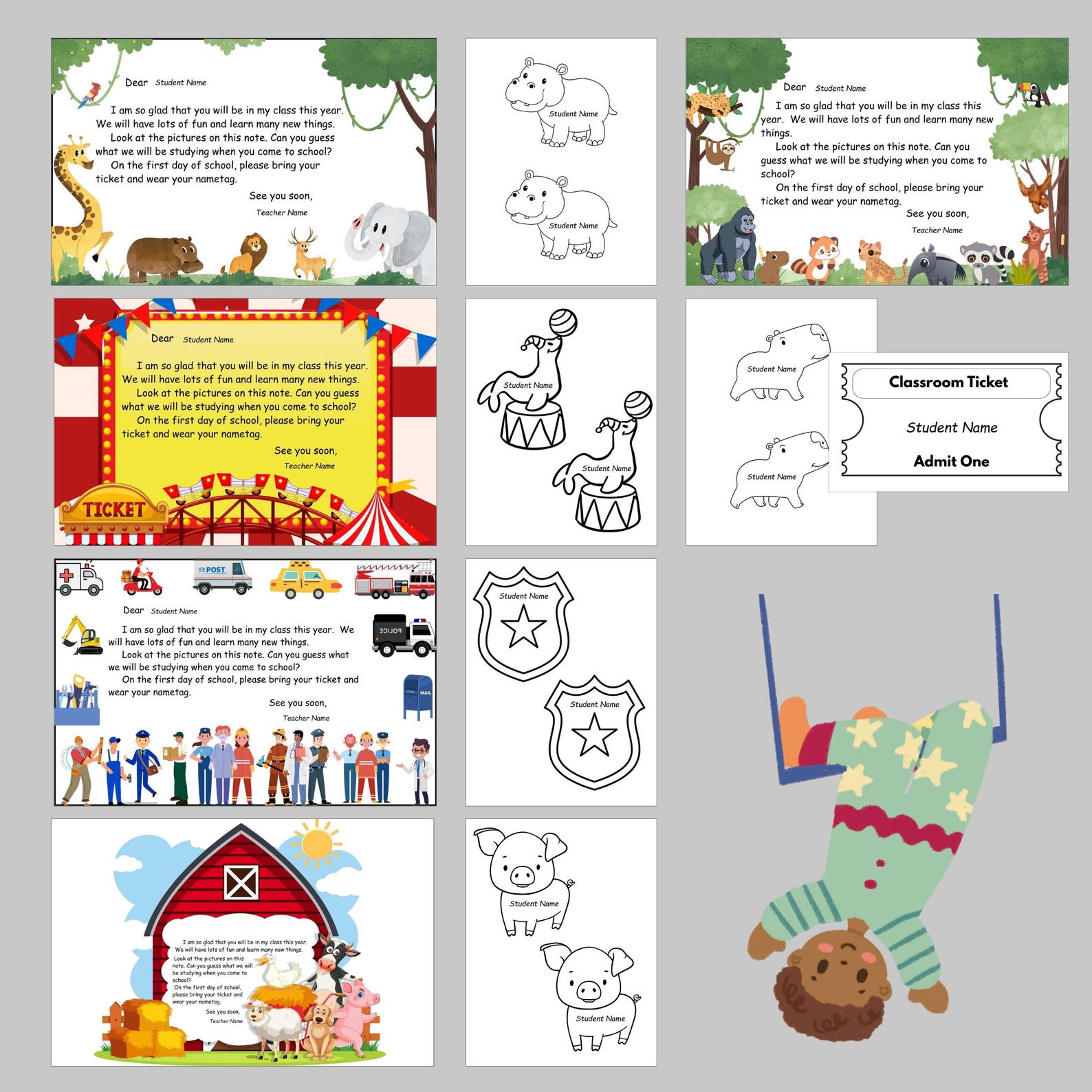 Editable Back to School Welcome Packet Canva | Themed Letters + Student ...