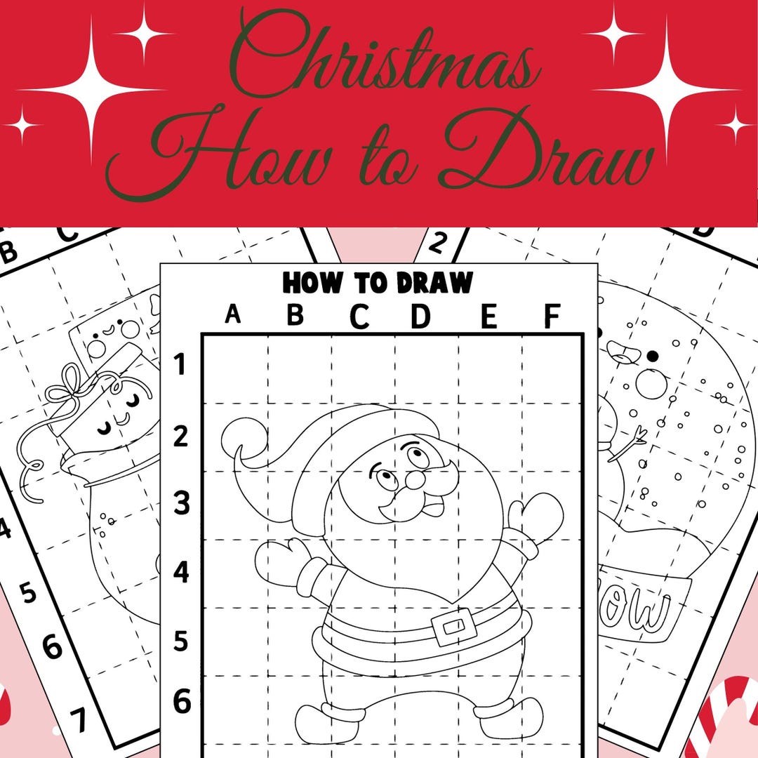 Grid Drawing, How to Draw Using Grids, Christmas Theme, 31 Drawings ...