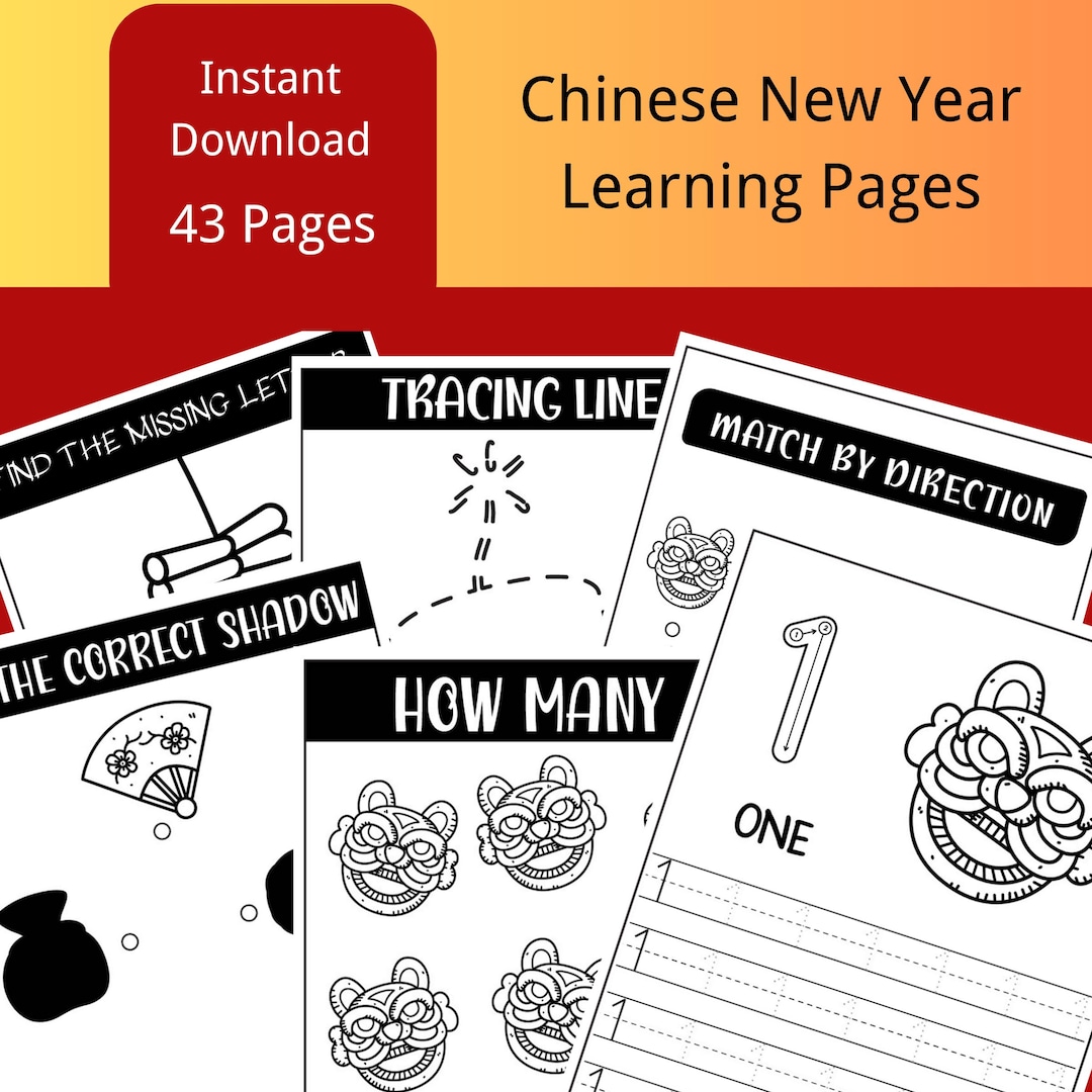 Chinese New Year Activity Bundle for Kids Lunar Year Activity Book ...