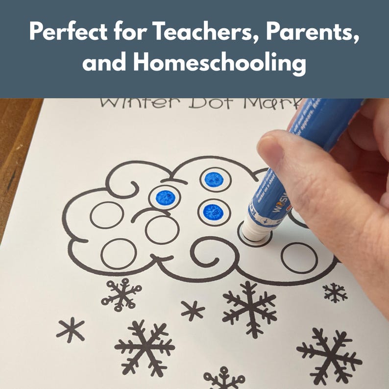 Preschool Dot Marker Printables: 10 Winter Pages Featuring Penguins ...