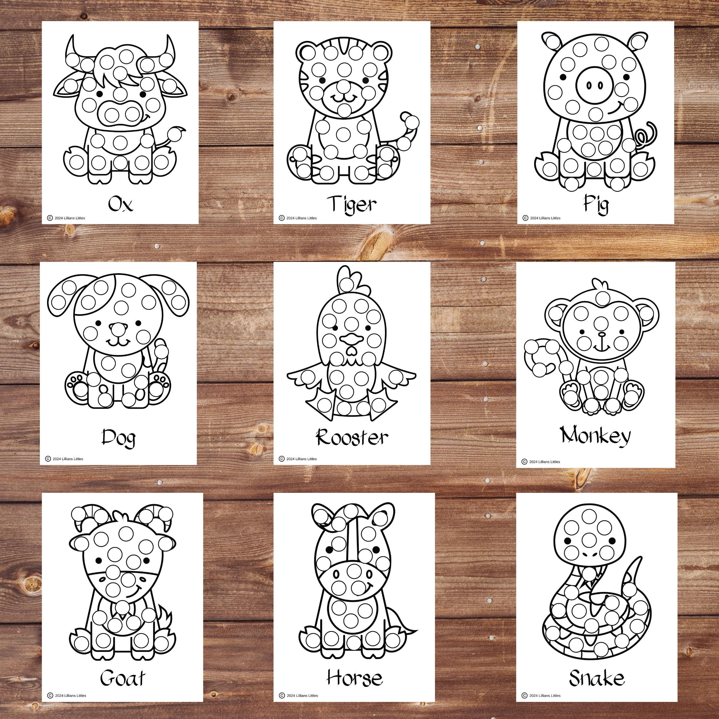 Chinese New Year Dot Marker Coloring Sheets, Activities for Kids ...