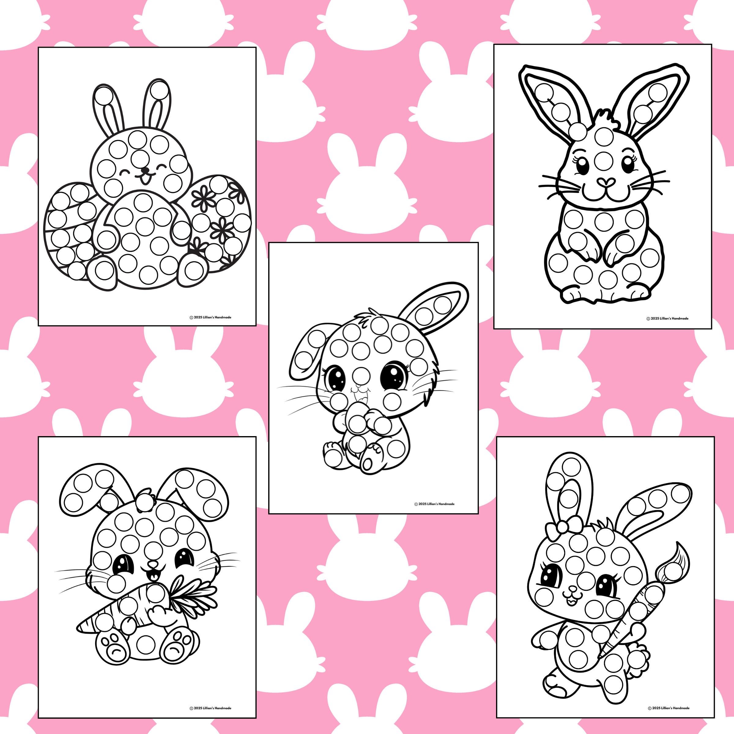 Easter Bunny Dot Marker Pages Toddler Fine Motor Activity Montessori ...