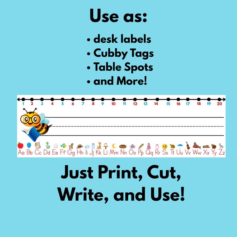 Editable Back-to-school Nameplates | Desk Name Tags With Alphabet ...