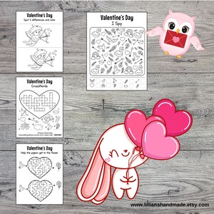 Valentines Day Printable Activity Bundle With Coloring Pages, Word ...