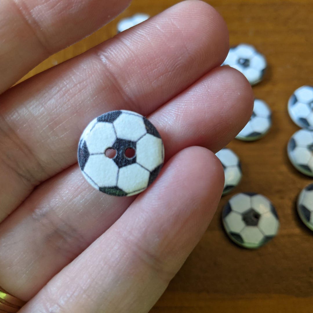 Soccer Buttons 1/2 Inch Round Buttons Sewing Notions Scrapbooking ...