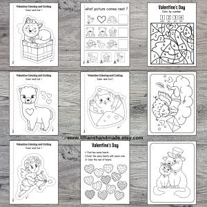 Valentines Day Printable Activity Bundle With Coloring Pages, Word ...