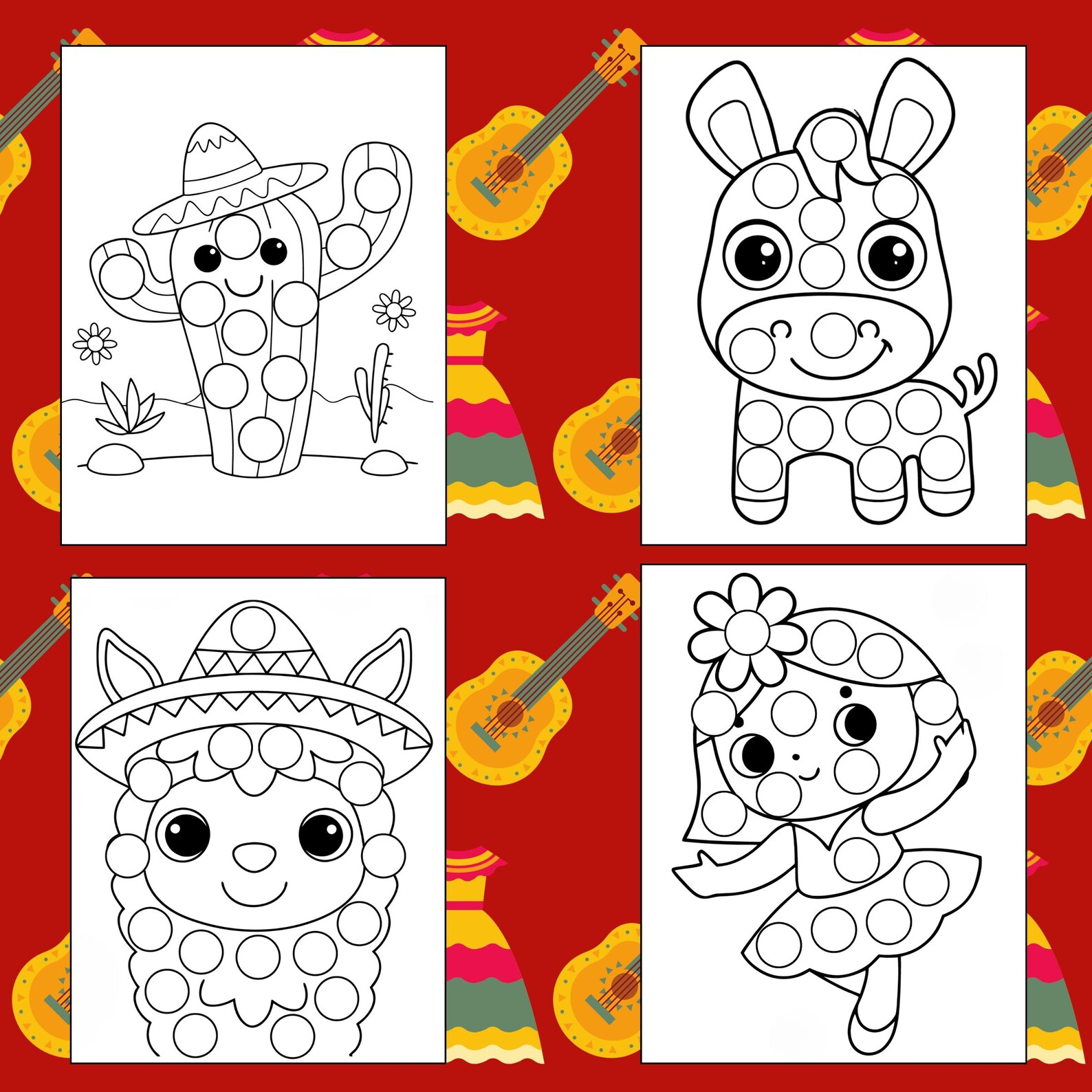 Cinco De Mayo Dot Marker Fun: 10 Festive Printable Pages for Instant ...