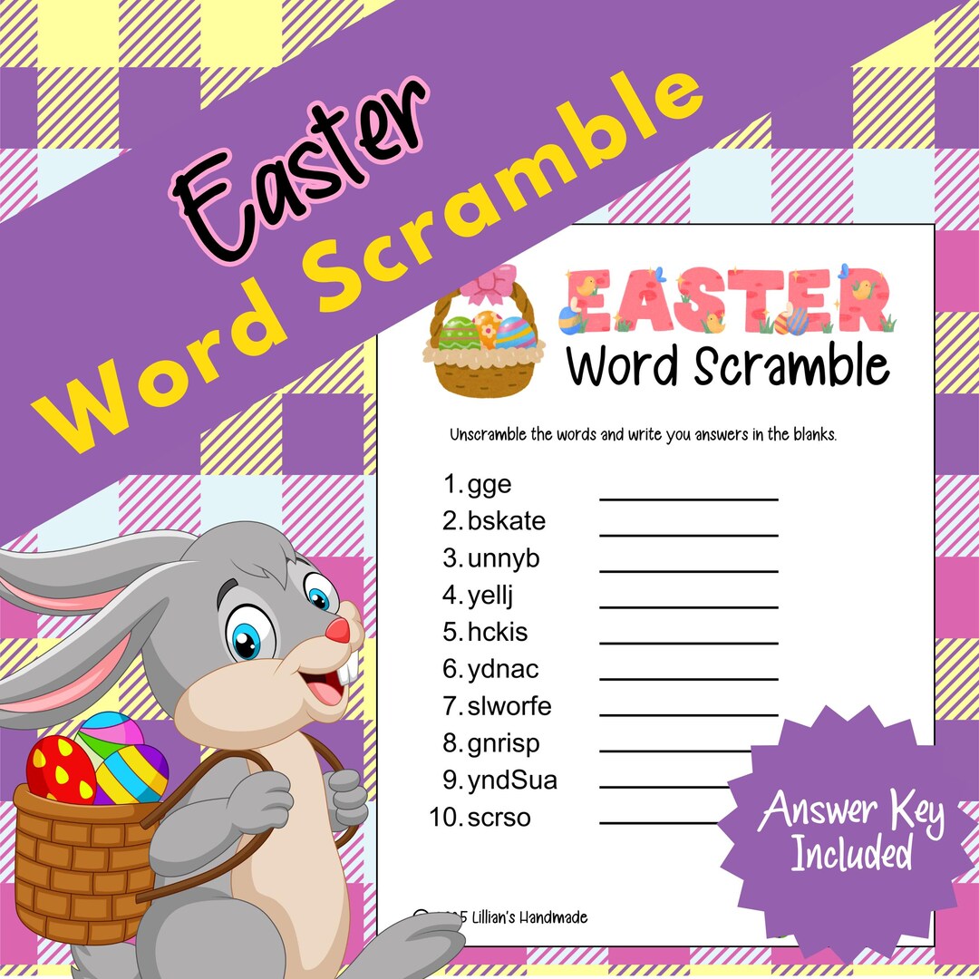 Easter Word Scramble Game, Printable Easter Games, Easter Word Games ...