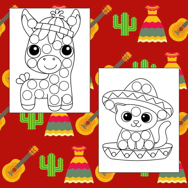 Cinco De Mayo Dot Marker Fun: 10 Festive Printable Pages for Instant ...
