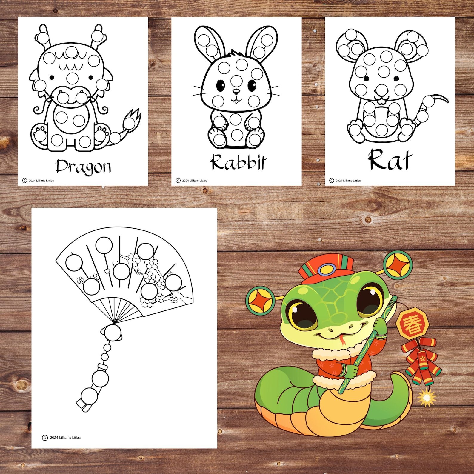 Chinese New Year Dot Marker Coloring Sheets, Activities for Kids ...