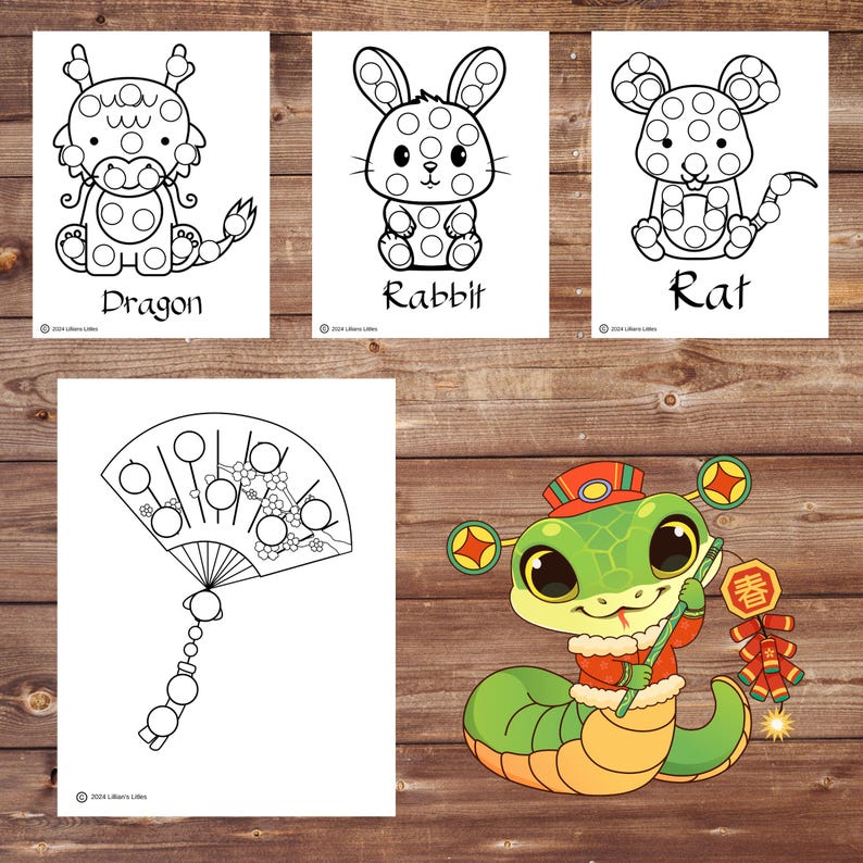 Chinese New Year Dot Marker Coloring Sheets, Activities for Kids ...