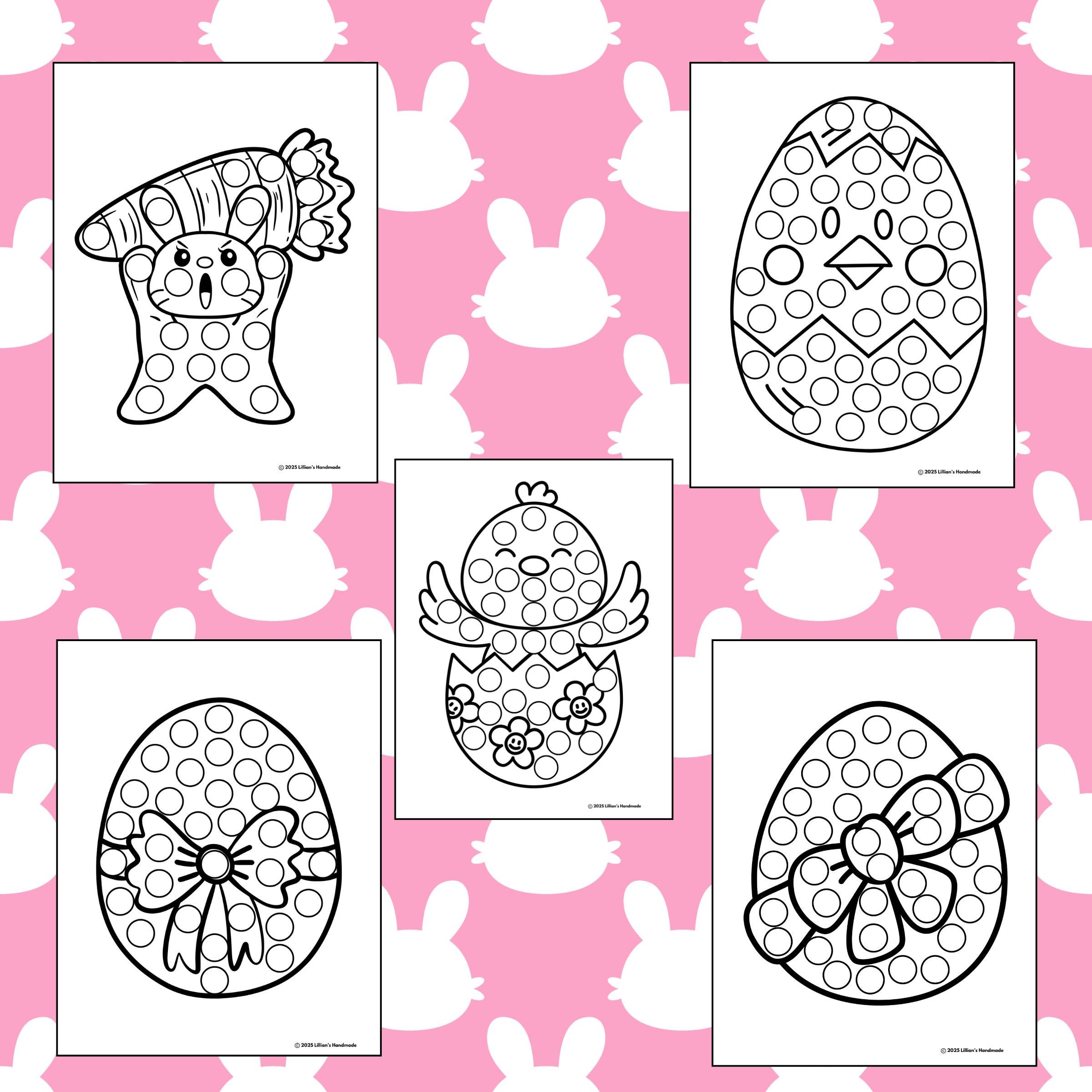 Easter Bunny Dot Marker Pages Toddler Fine Motor Activity Montessori ...