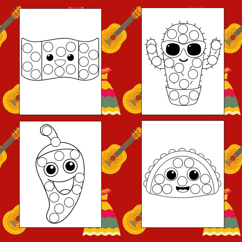 Cinco De Mayo Dot Marker Fun: 10 Festive Printable Pages for Instant ...
