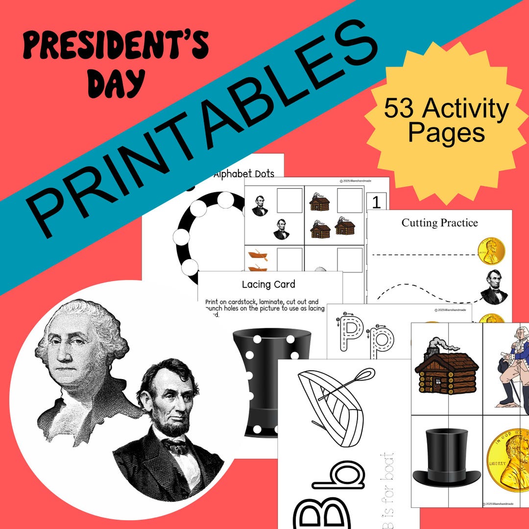 President's Day Preschool Activity Bundle Printable Kindergarten ...