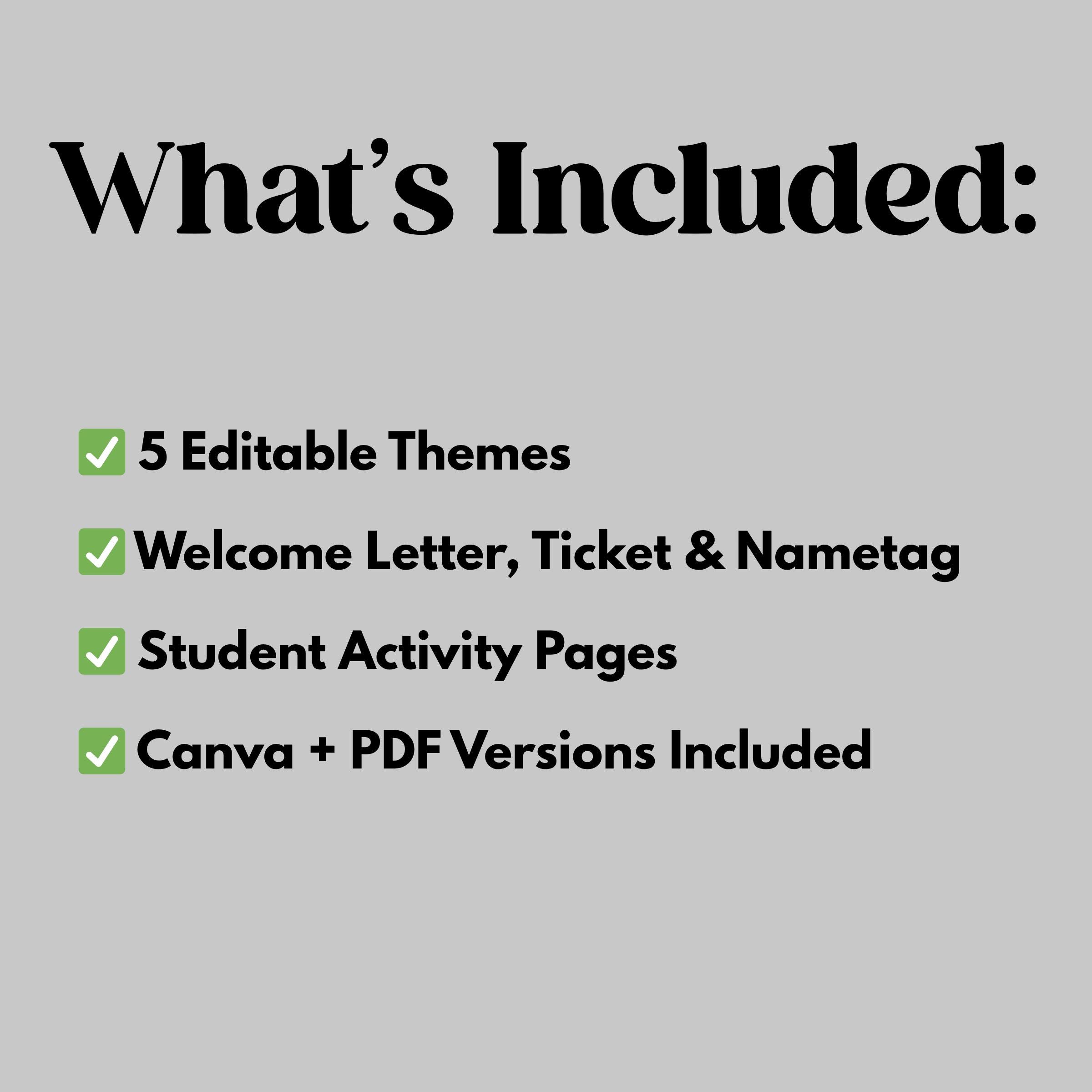 Editable Back to School Welcome Packet Canva | Themed Letters + Student ...